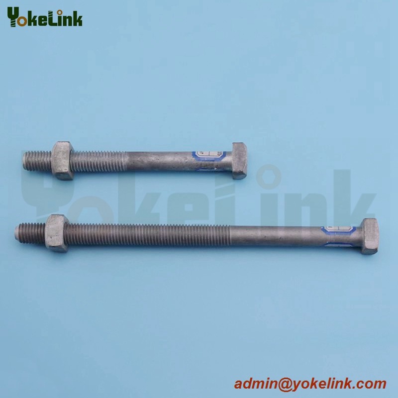 High tensile HDG ANSI C135.10 machine bolt For Electrical Utilities ...