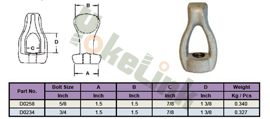 Single Thimble Eye Nut 5/8" thimbleye nut for Overhead Line Fitting