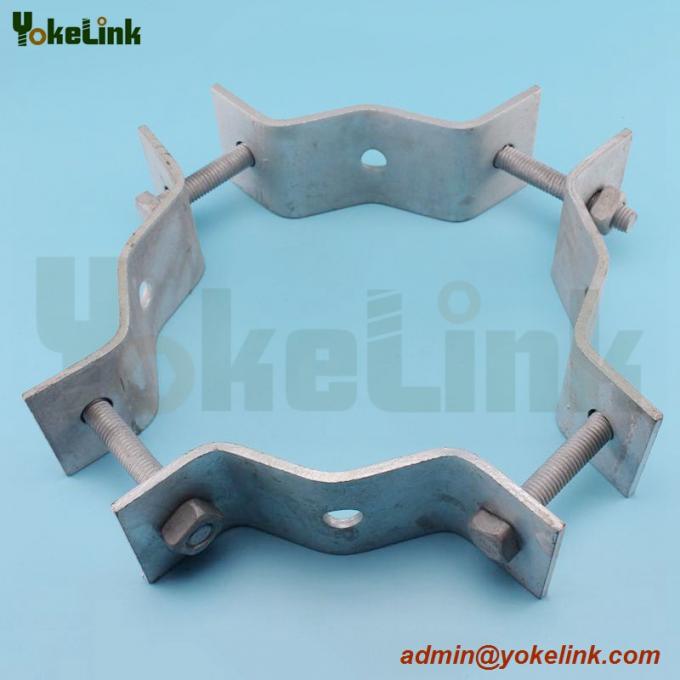 Double Offset Telescopic Pole Clamp / Pole Mounting Bands / Fasten Clamp