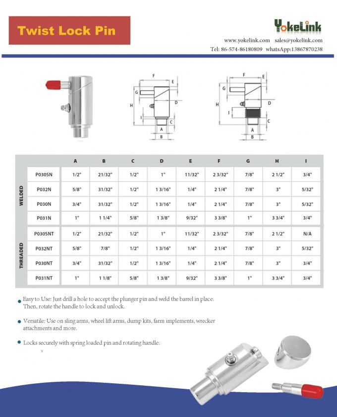 Adjustable Twist Lock Plunger Twist Lock Pin Mechanism For Automotive ...